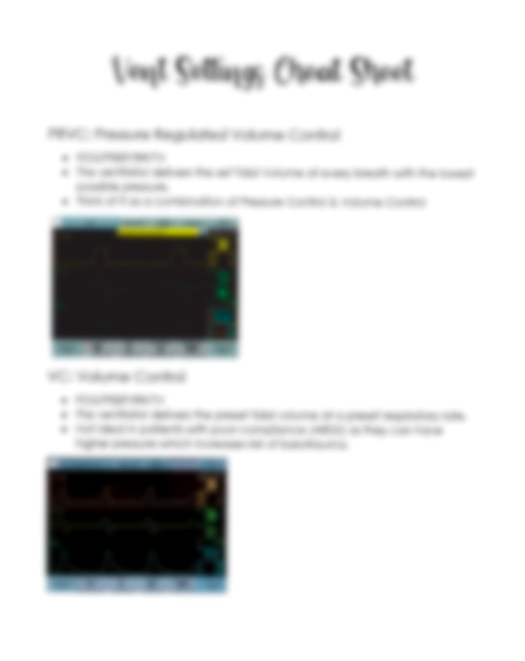 Commonly Used Ventilator Settings Cheat Sheet - INSTANT DOWNLOAD - Etsy