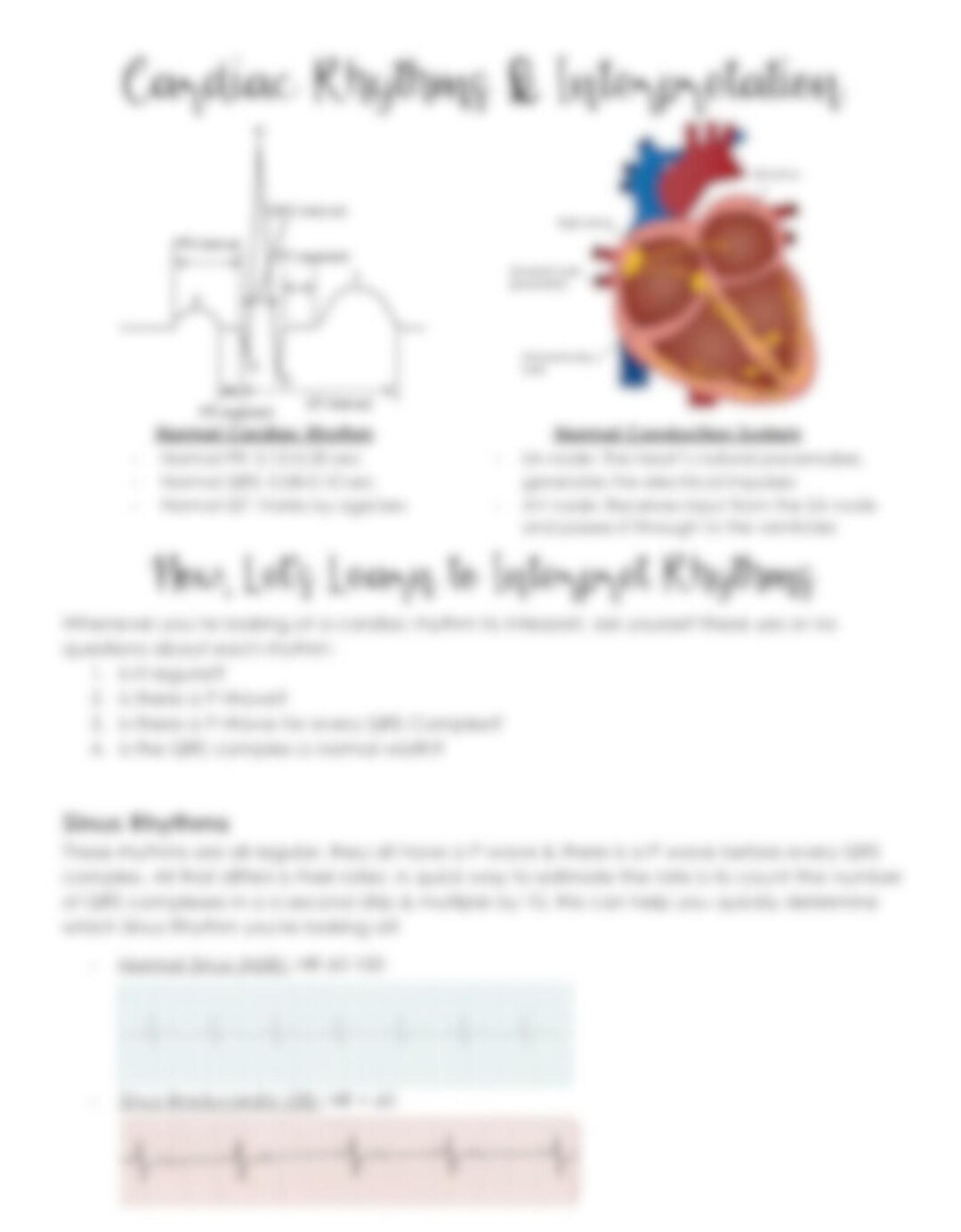 Guide to Cardiac Rhythm Interpretation - INSTANT DOWNLOAD - Etsy