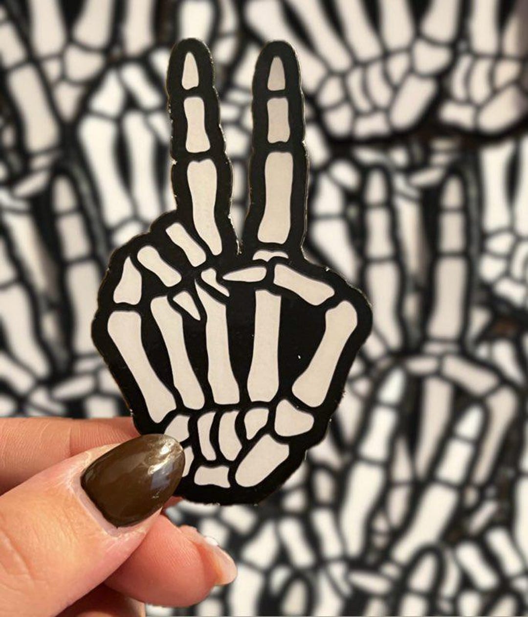 Skeleton Peace Sign Sticker - Etsy