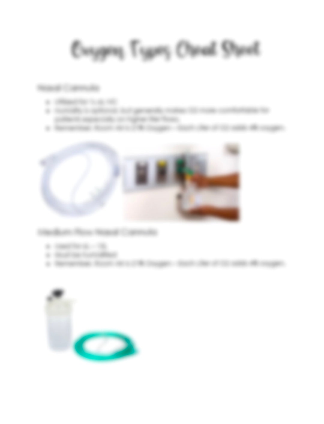 Oxygen Types Cheat Sheet - INSTANT DOWNLOAD - Etsy