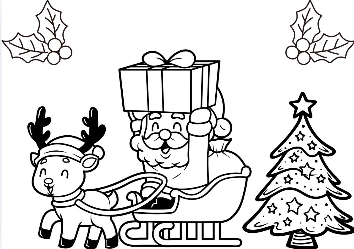 10 Printable Christmas Colouring Sheets PDF Downloadable File Just ...