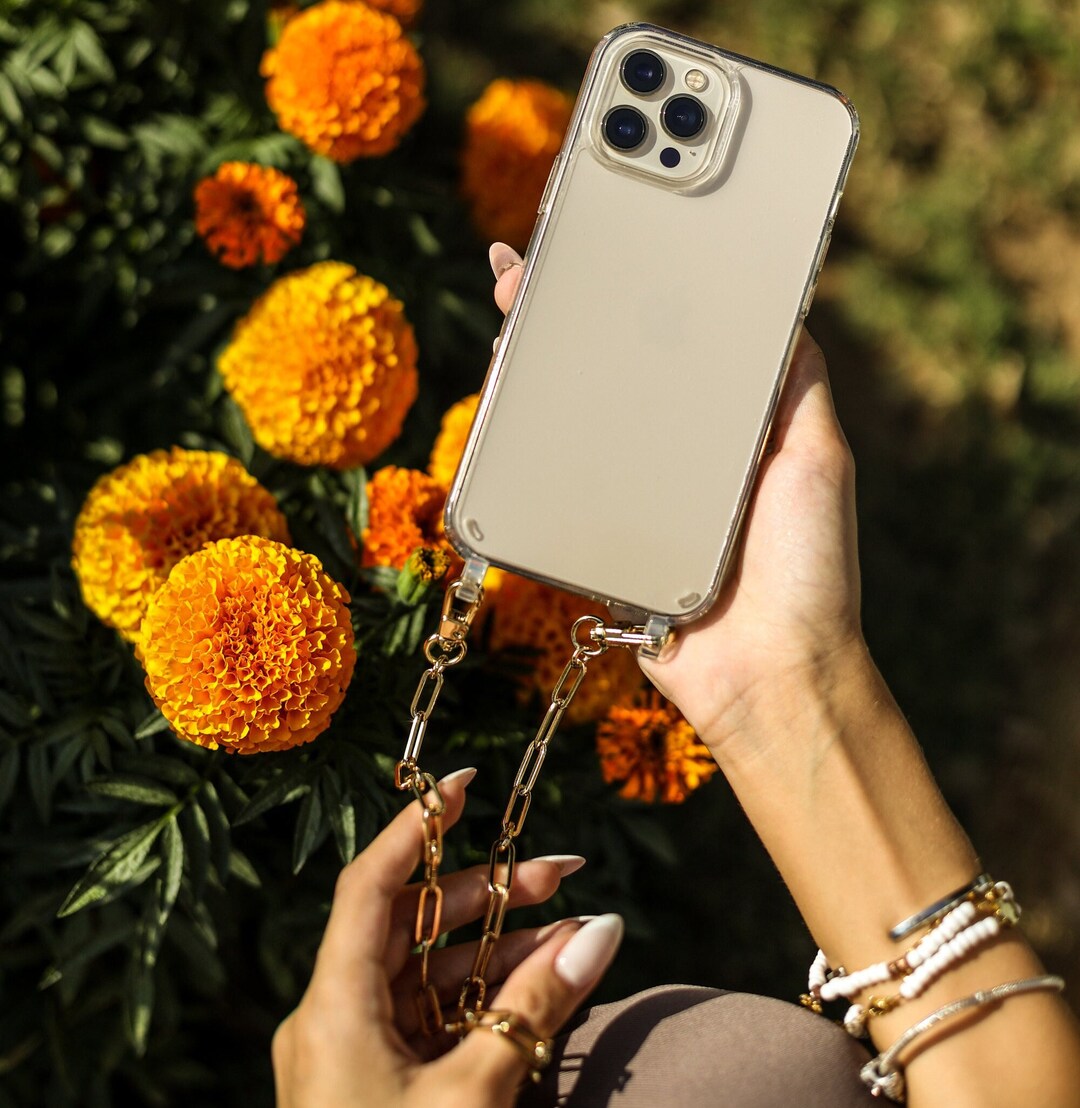 IPhone 15 clear Case & Chain Strap Crossbody Phone Case - Etsy