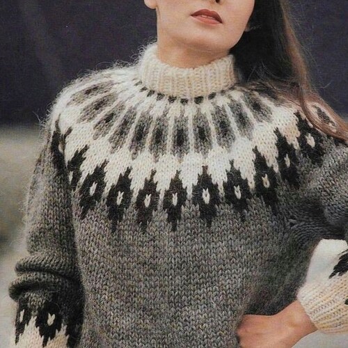 Wool Sweater Icelandic Pattern - Etsy
