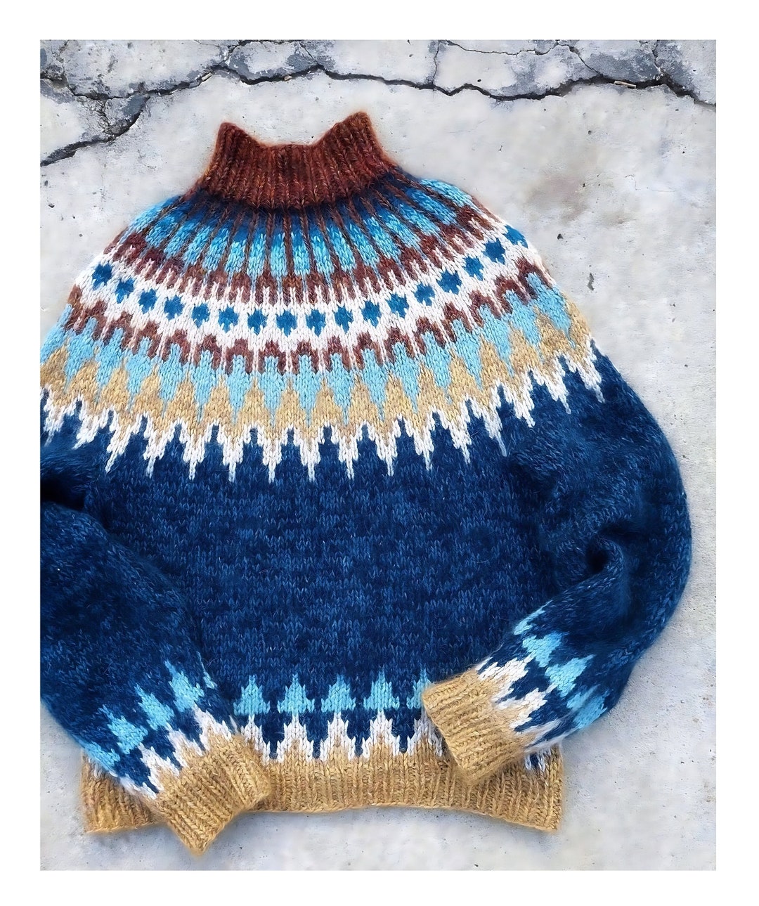 Norwegian Fair Isle Sweater Women Knit of Alpaca Merino, Traditional ...