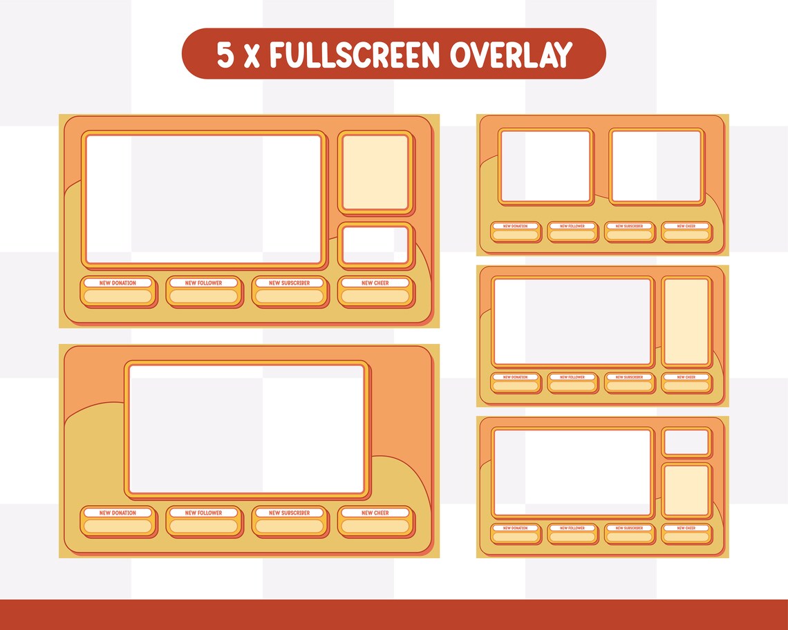 Twitch Stream Starter Pack Yellow / Orange Fullscreen Overlay Panel Alert Animated Screen ...