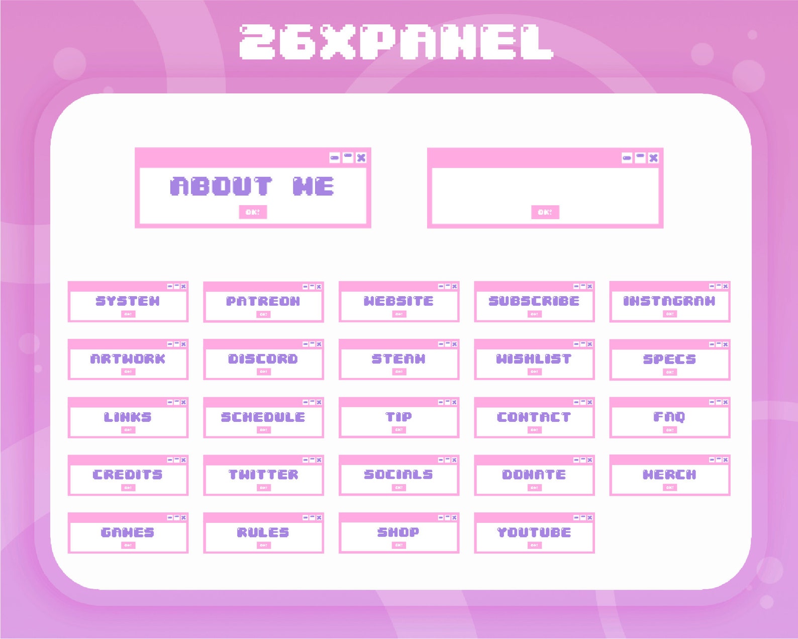 Twitch Pink Purple Pop-up Computer Full Stream Package - Etsy Canada