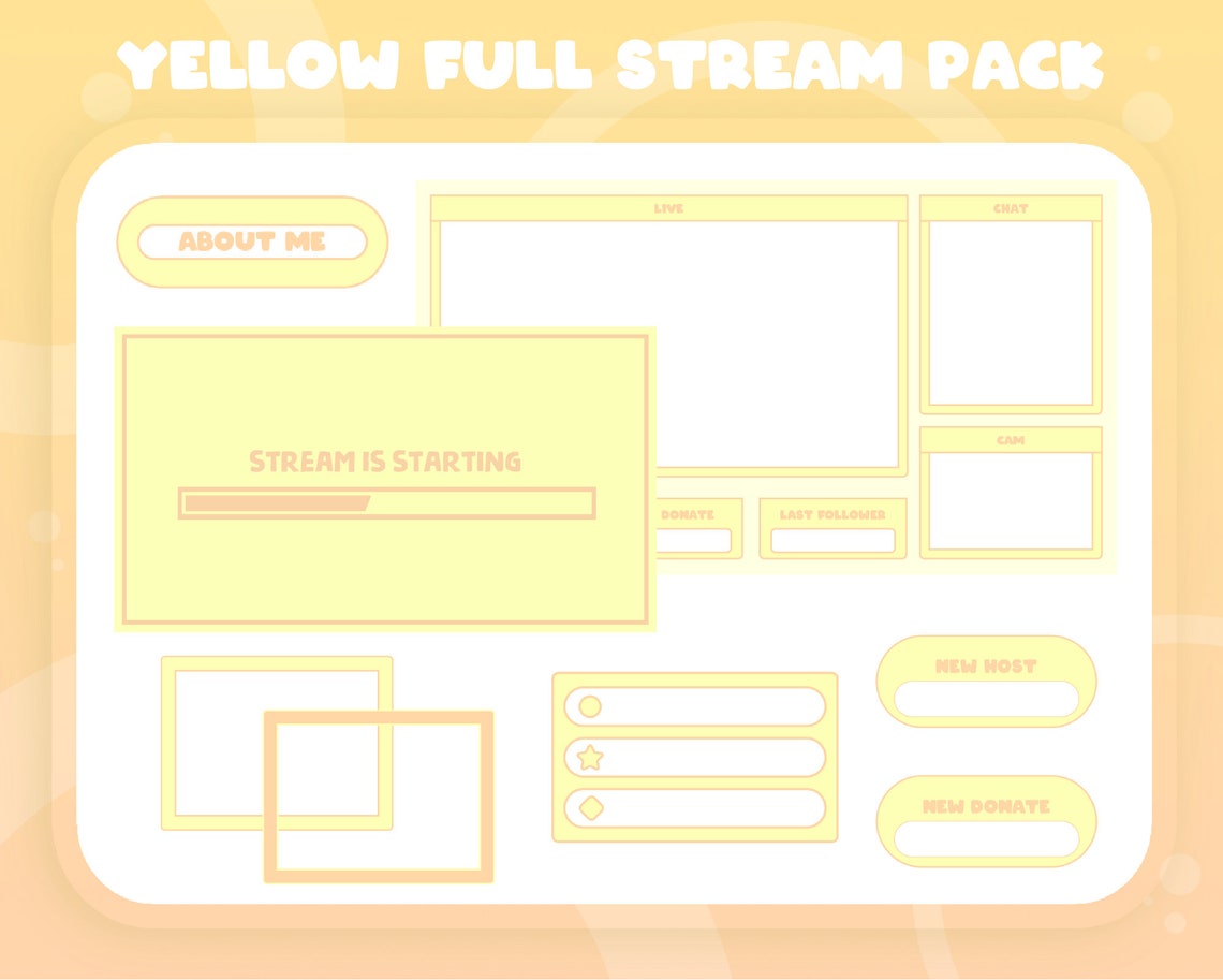 Twitch Yellow Full Stream Package - Animated Transition Video - Overlay ...