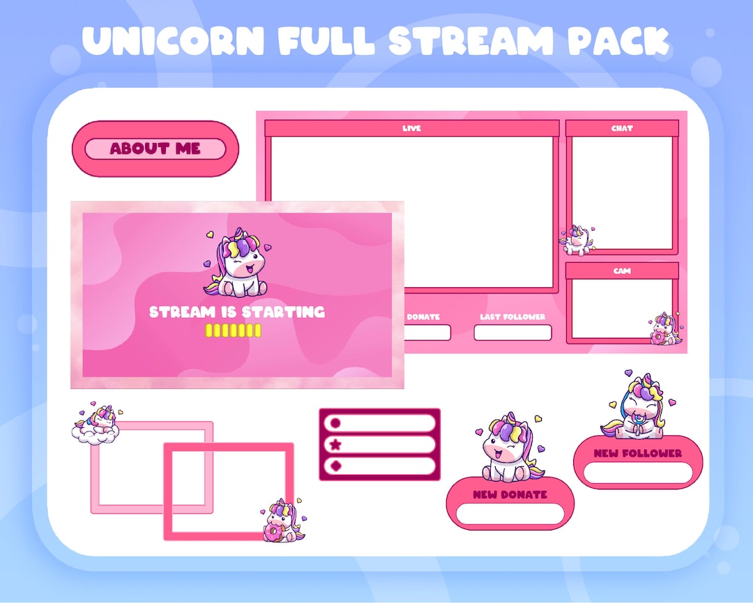 Twitch Unicorn Full Stream Package - Animated Transition Video ...