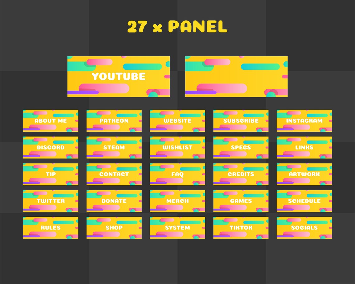 Yellow Flow Animated Full Stream Package Animated Screen Overlay Panels ...