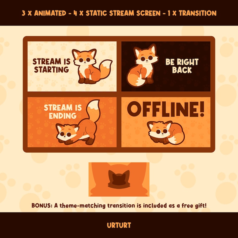 Baby Fox Mega Stream Package | Animated Screen-transition-overlay ...