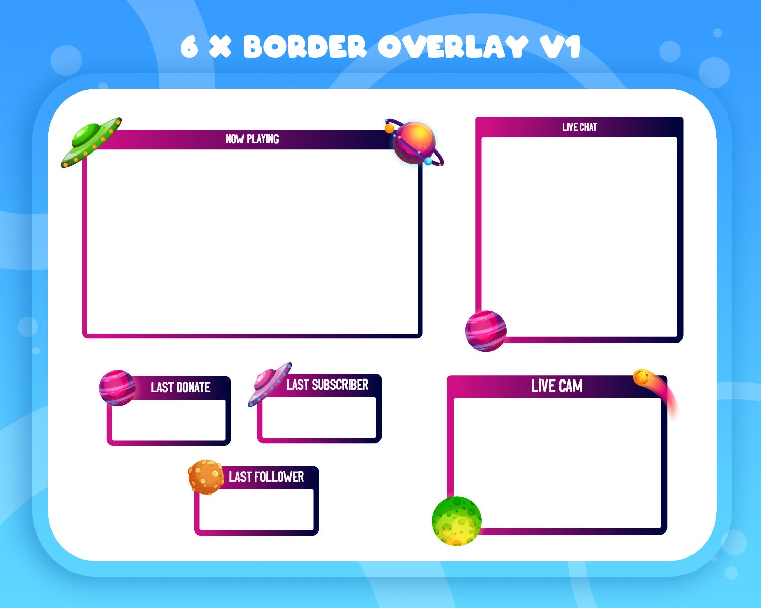 Space Planets Full Stream Package Animated Transition Video Overlay ...