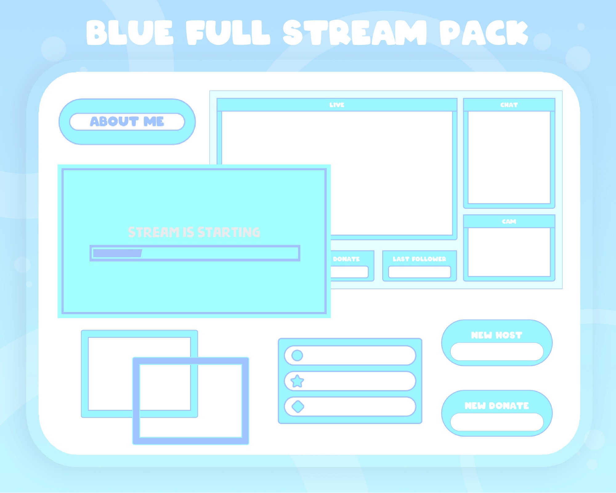 Twitch Blue Full Stream Package Animated Transition Video - Etsy
