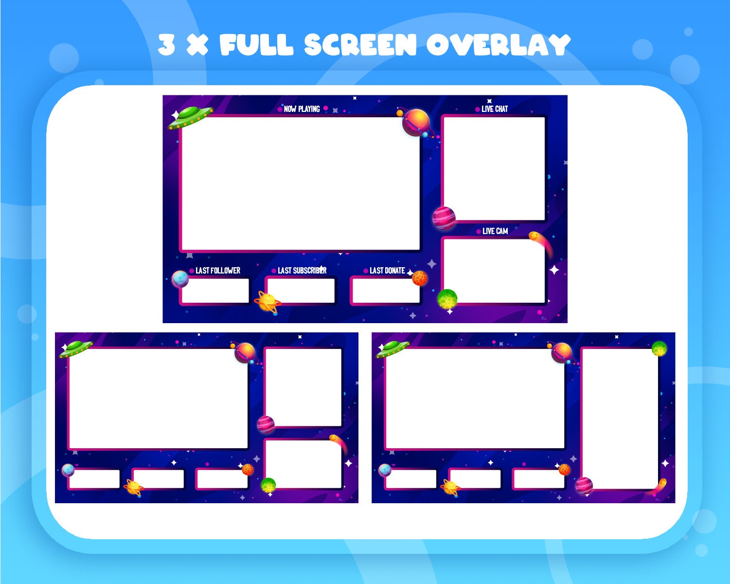 Space Planets Full Stream Package Animated Transition Video Overlay ...