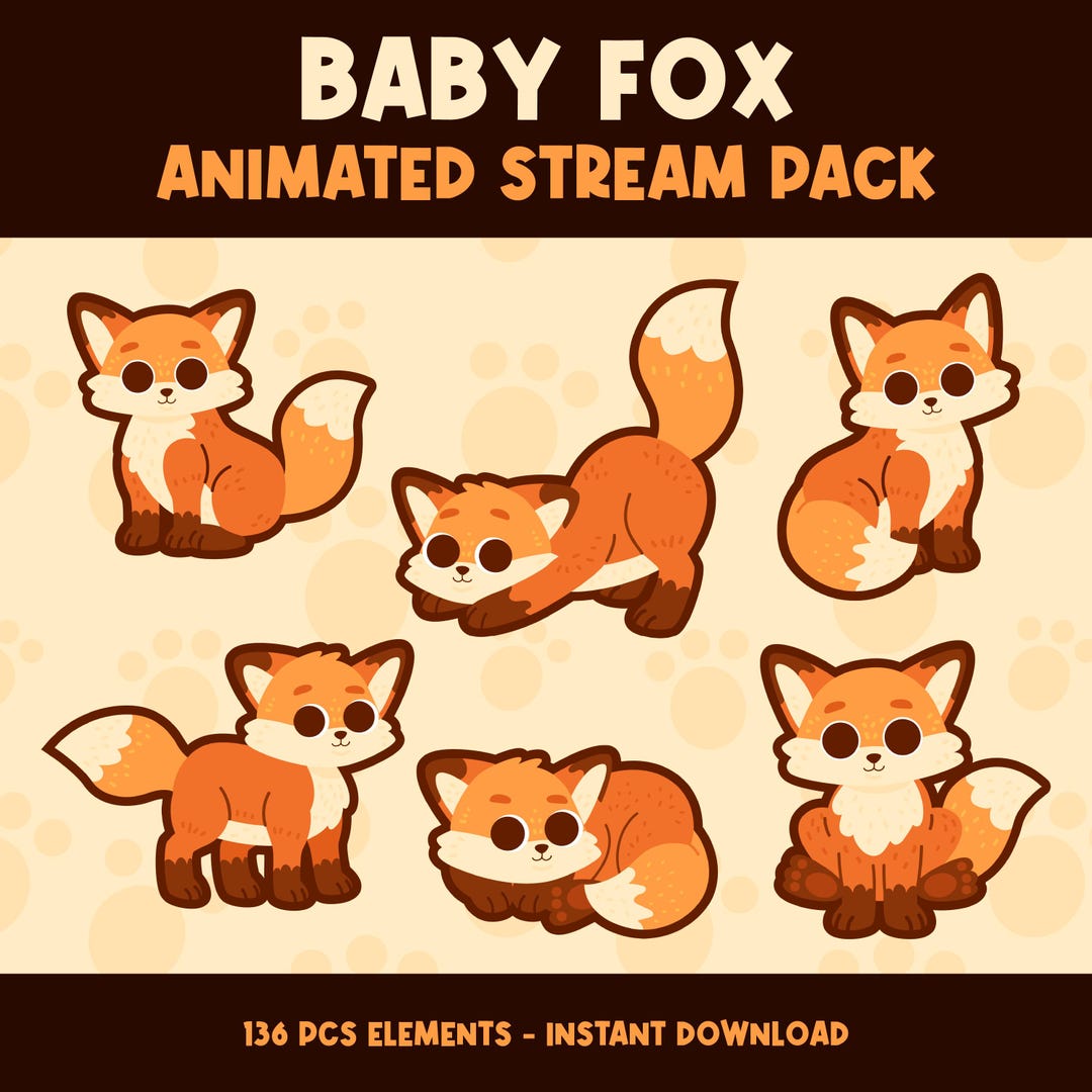 Baby Fox Mega Stream Package | Animated Screen-transition-overlay ...