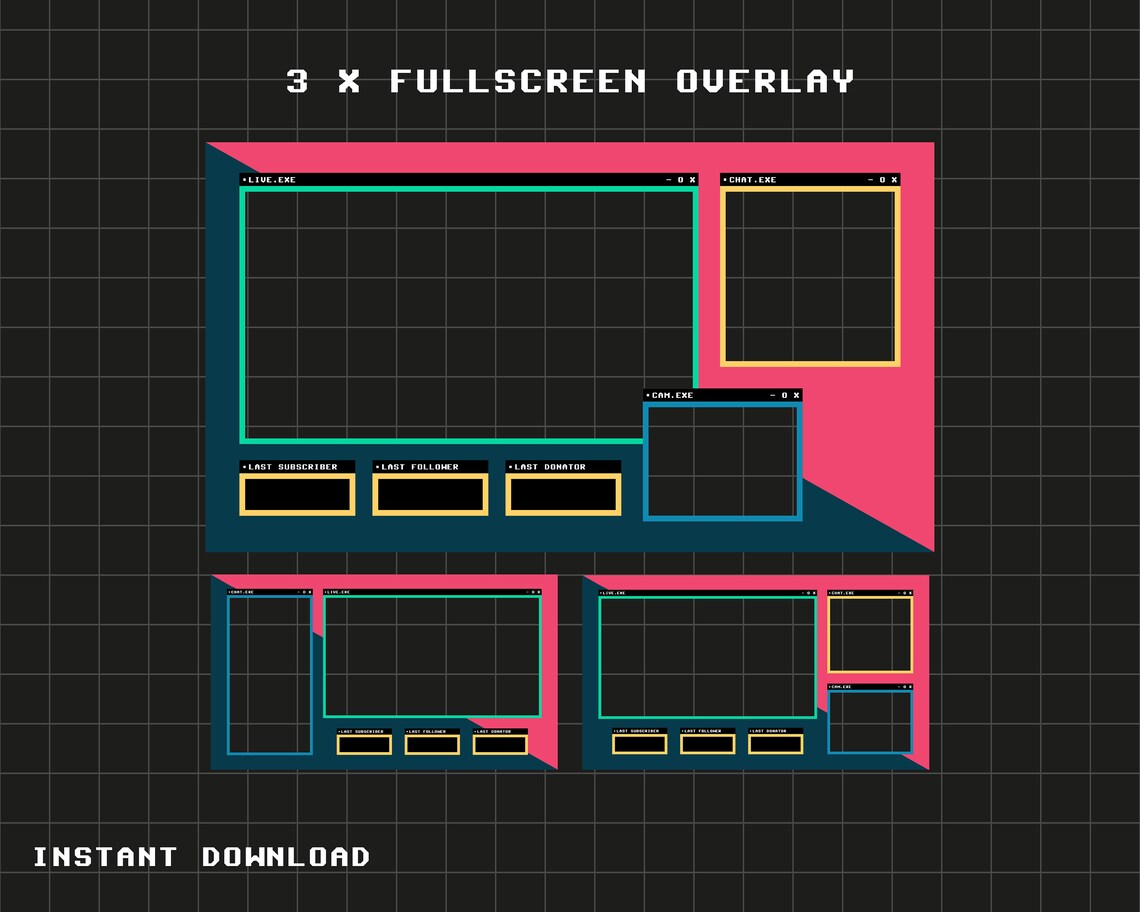 Twitch Computer Window Full Stream Package Animated Video Overlay ...