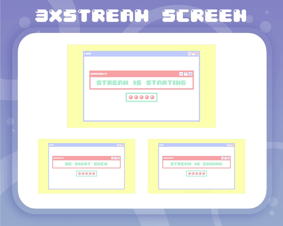 Twitch Pastel Pop-up Computer Full Stream Package Animated Video ...
