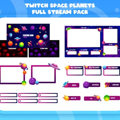 Space Planets Full Stream Package Animated Transition Video - Etsy