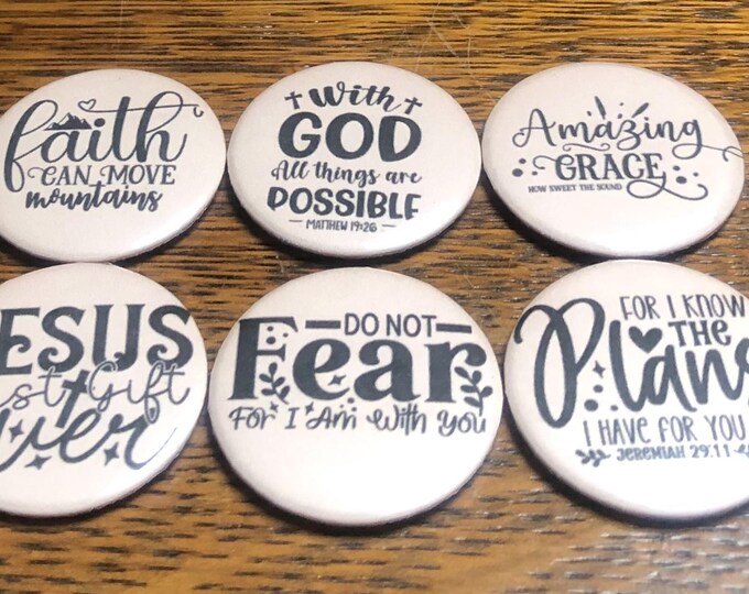 Jesus is the Reason. Bible Verse Magnets Set of 6 ~ 1 Inch Round Youth ...