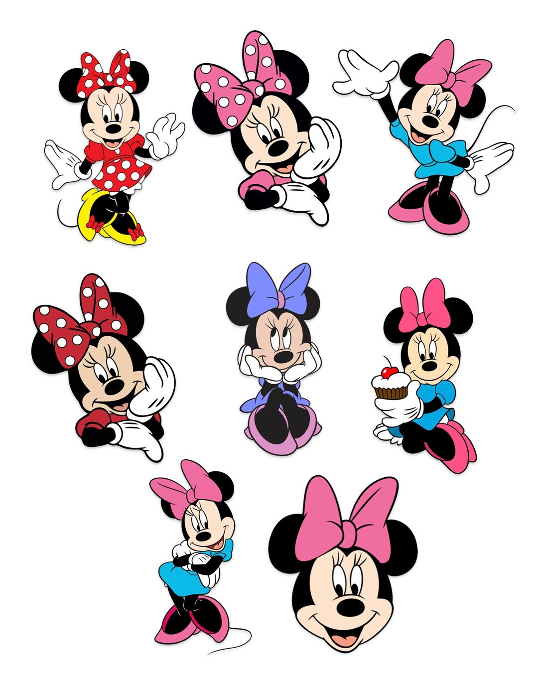 Minnie Mouse Disney Girls Creative Play Magnets Set of 8 Perfect for ...