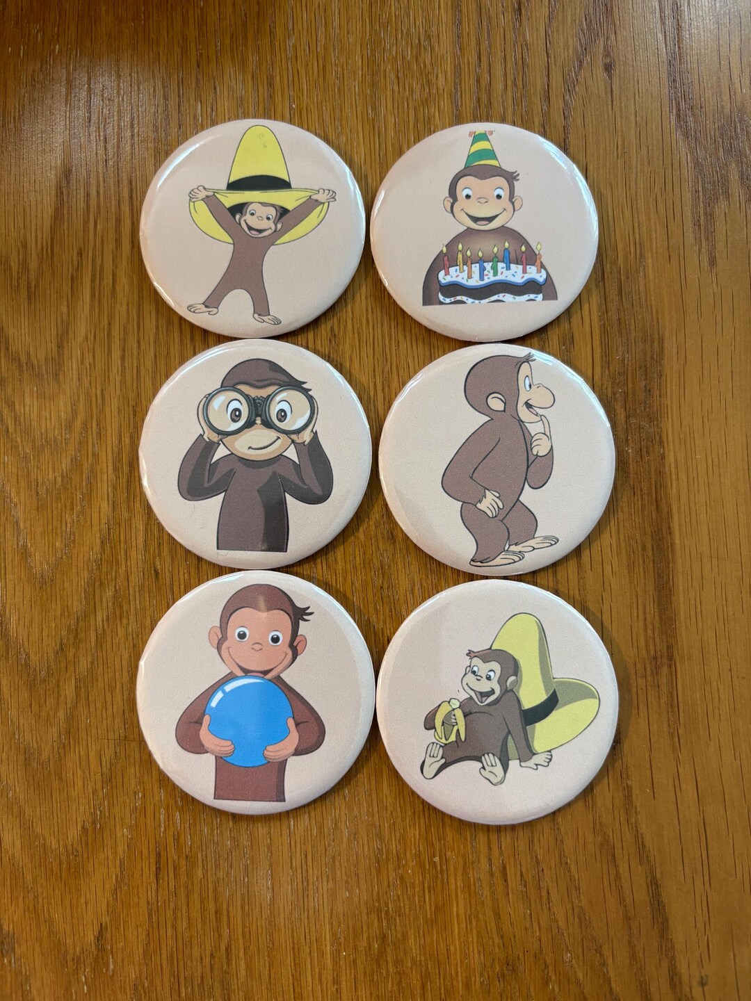 Curious George Birthday Party Favors Boy or Girl Gift ~set of 6 2.5 ...