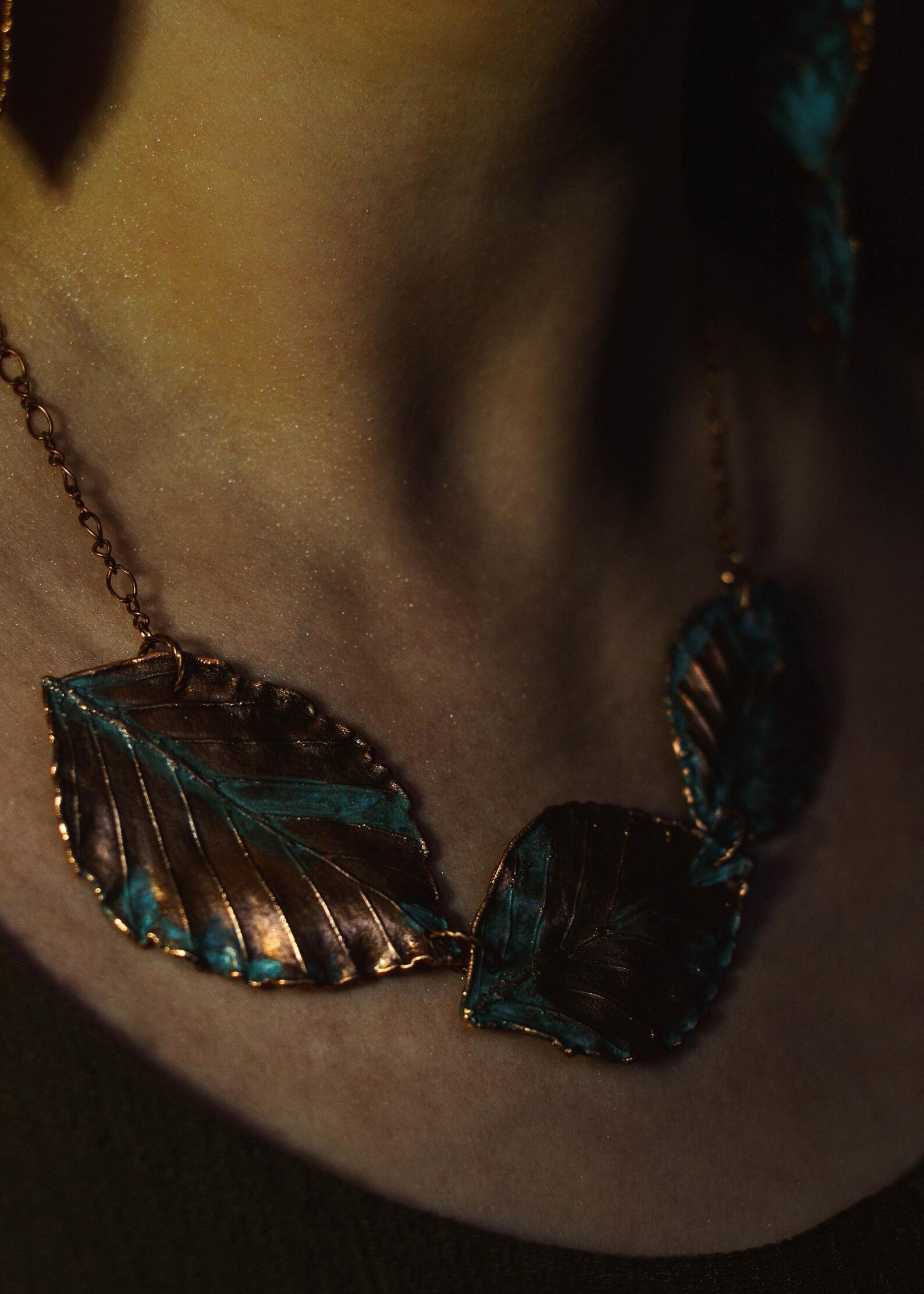 Beech Leaf Jewelry Set • Electroformed Botanical Necklace ...