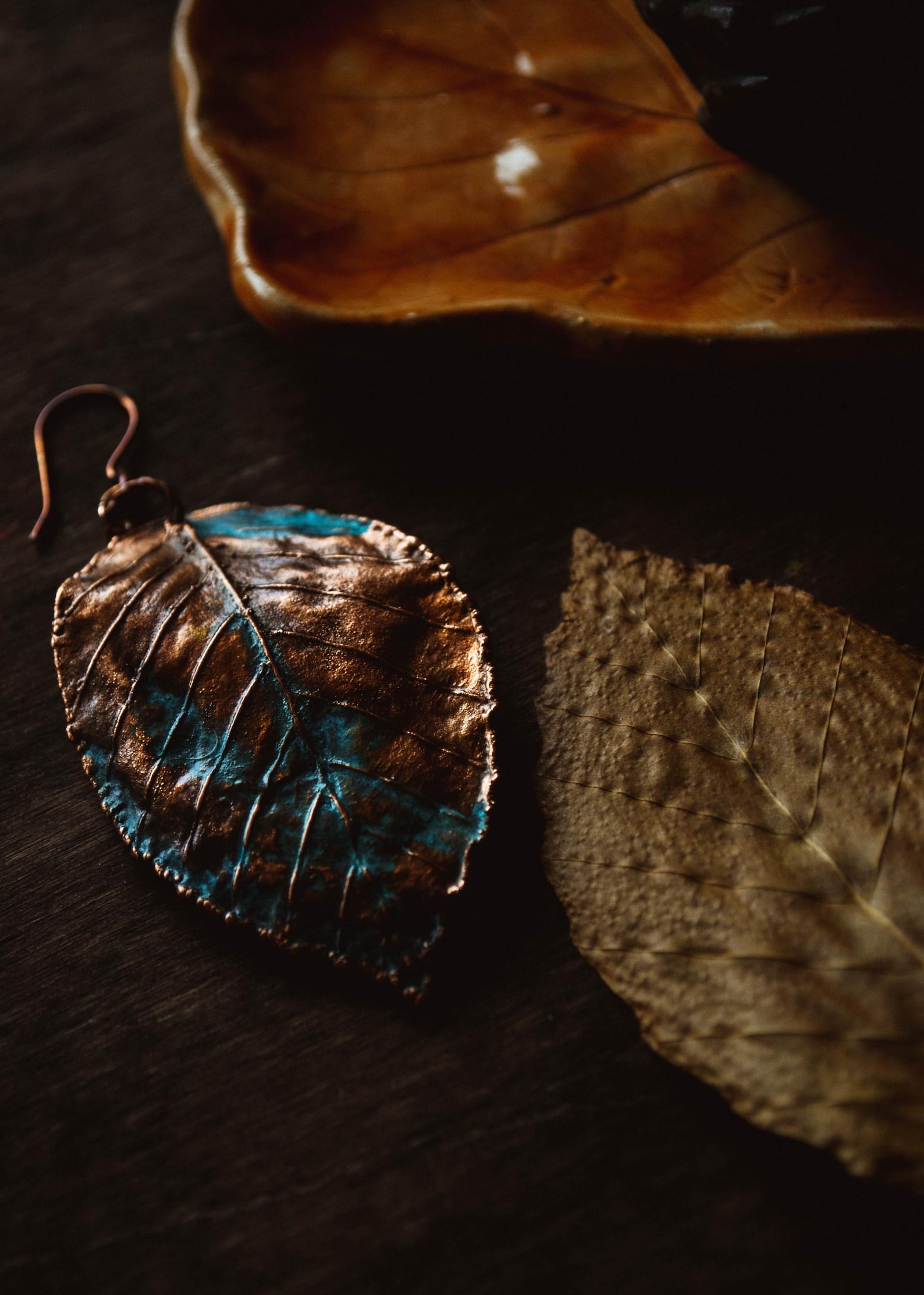 Beech Leaf Jewelry Set • Electroformed Botanical Necklace ...