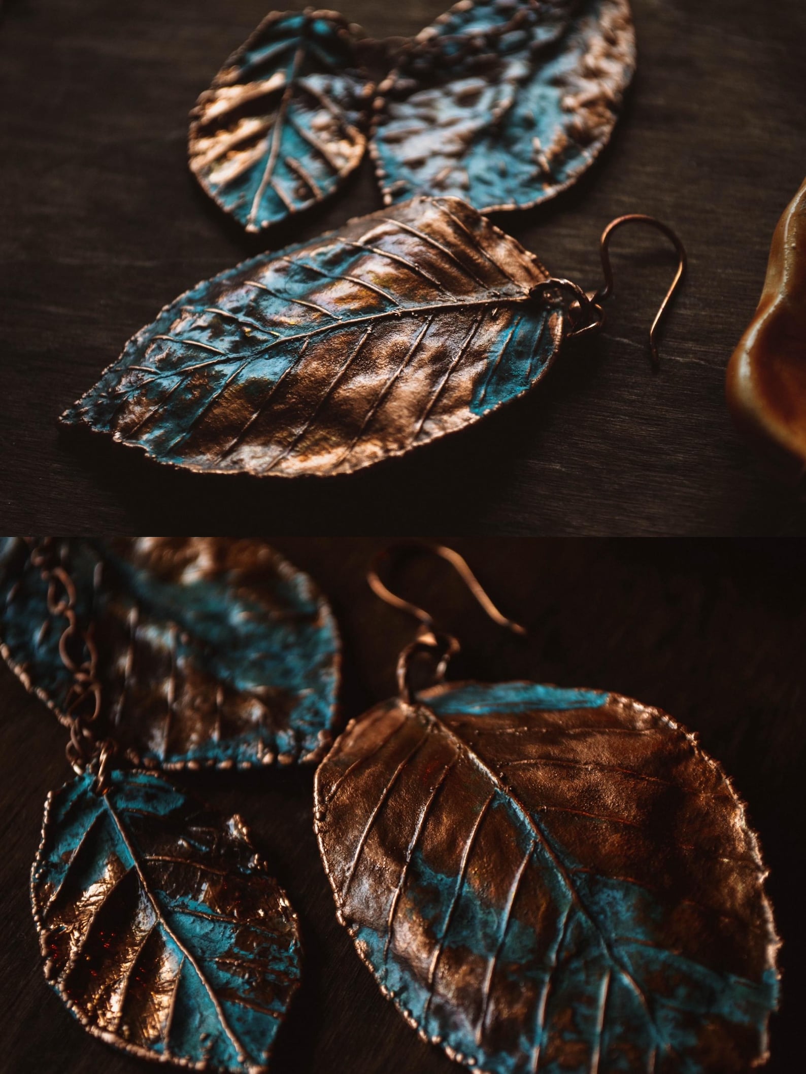 Beech Leaf Jewelry Set • Electroformed Botanical Necklace ...