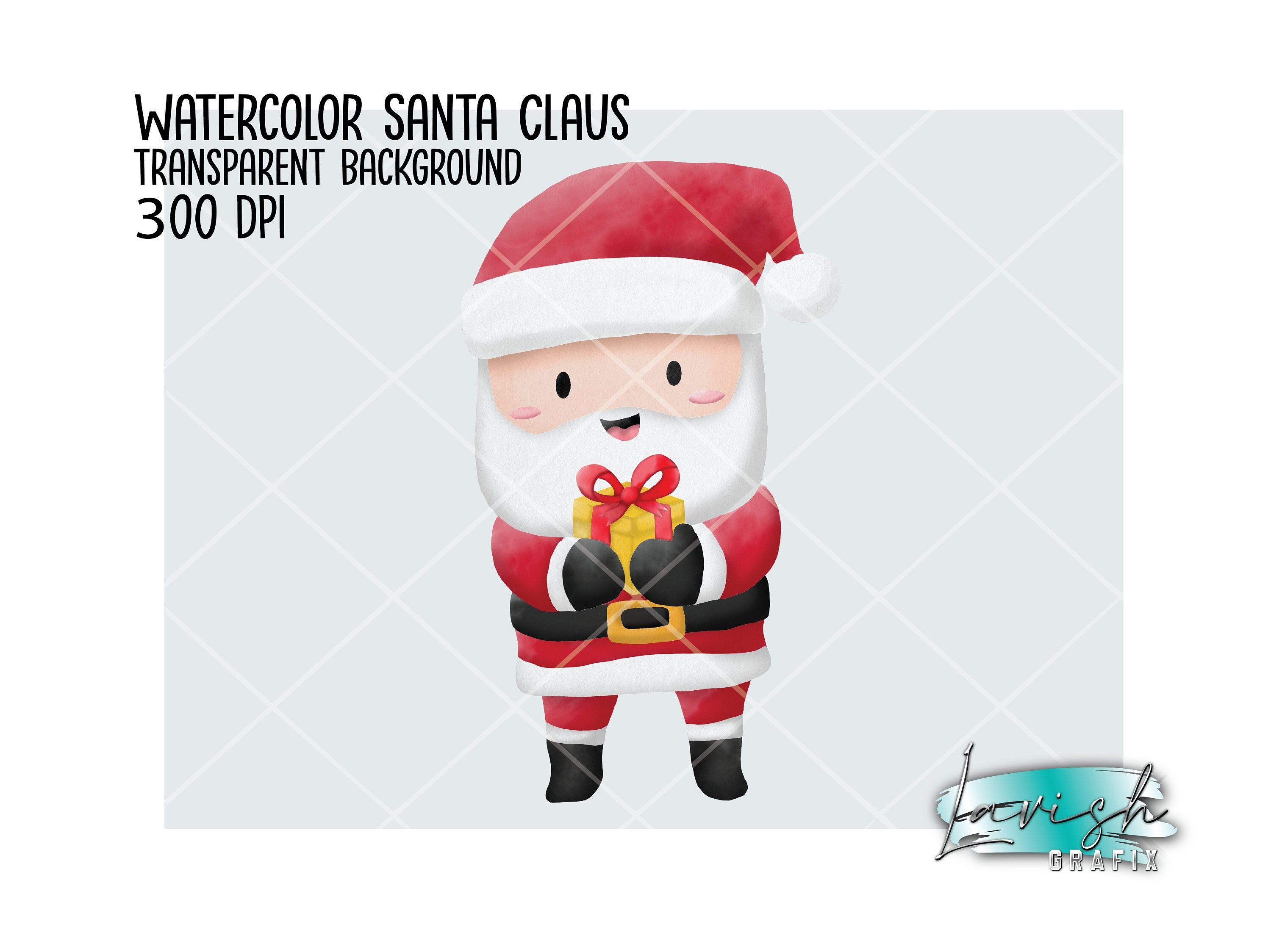 Watercolor Santa Claus, Png, Digital File, Instant Download, Christmas ...