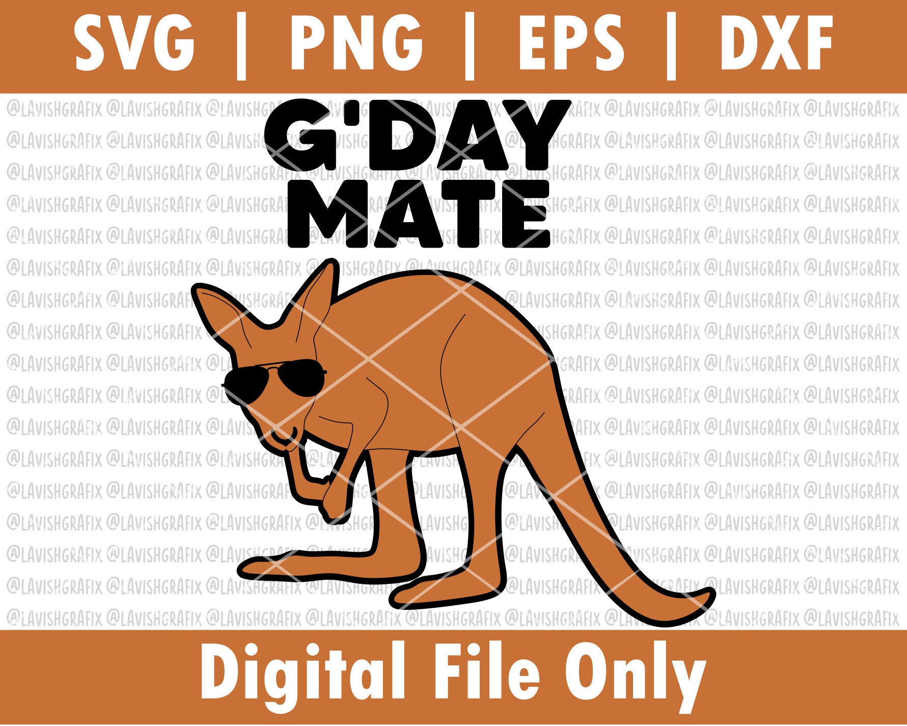 G'day Mate SVG, Kangaroo, Australia, Outback, Cricut Cut Files, Layered ...