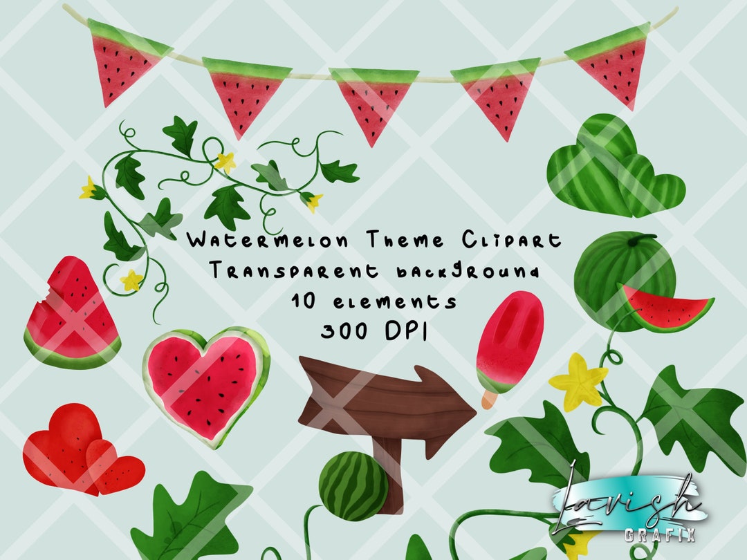Cute Watermelon, Clipart, Sublimation, Sticker Designs, Cricut, Fruit ...
