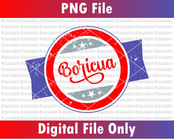 Vintage Boricua Logo PNG Distressed Design Badge Puerto - Etsy