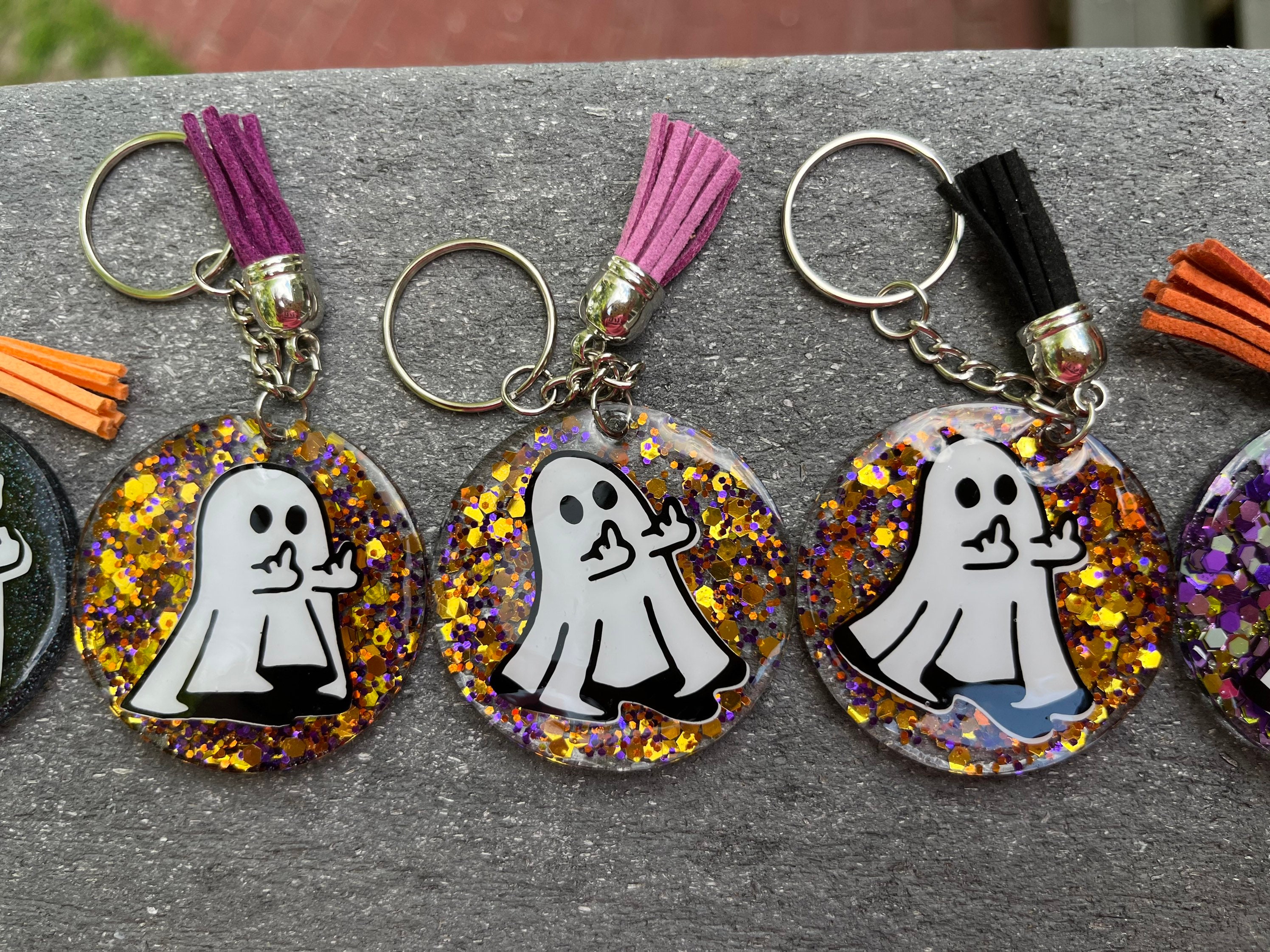 Middle Finger Ghost Keychains - Etsy