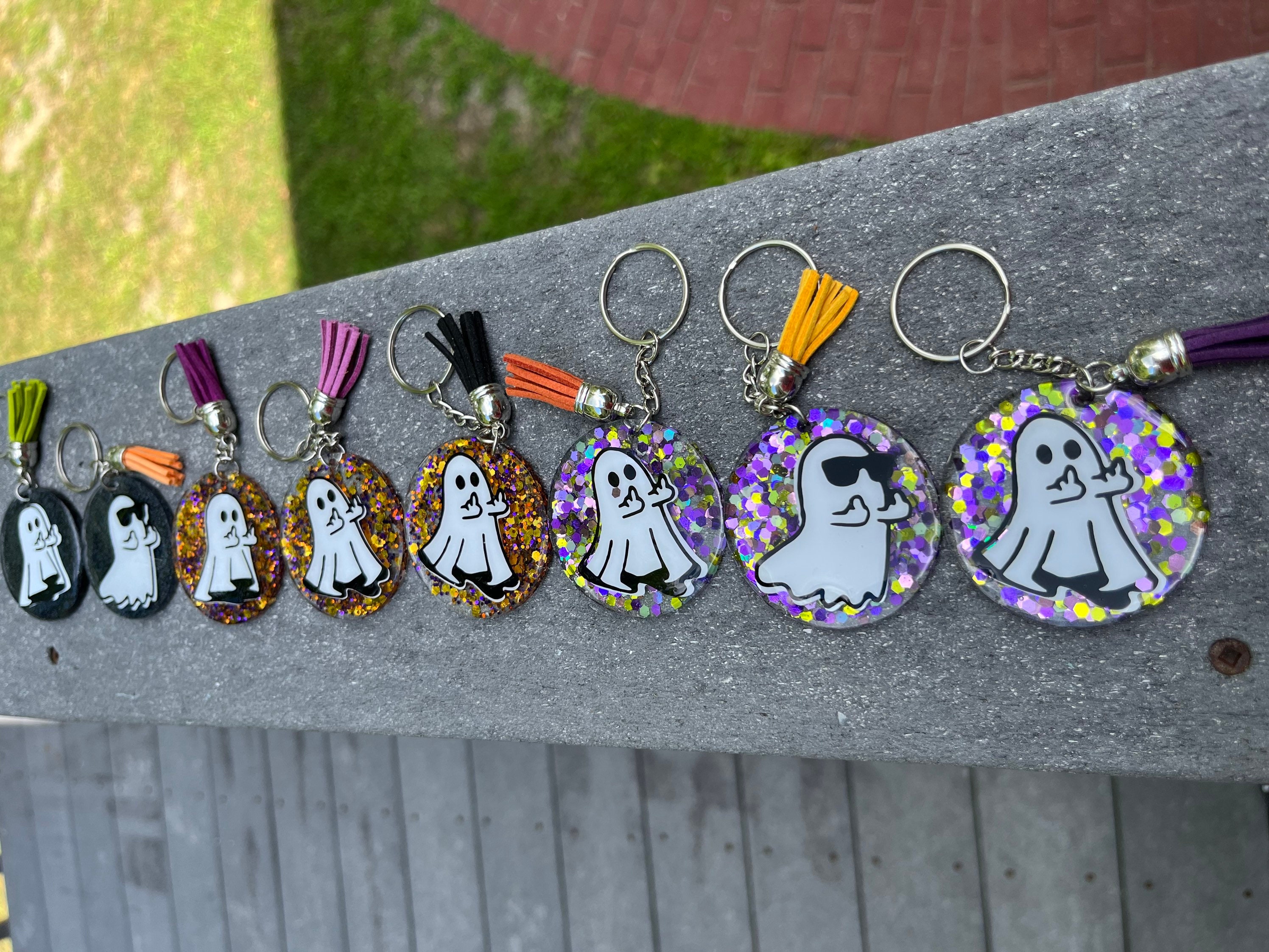 Middle Finger Ghost Keychains - Etsy