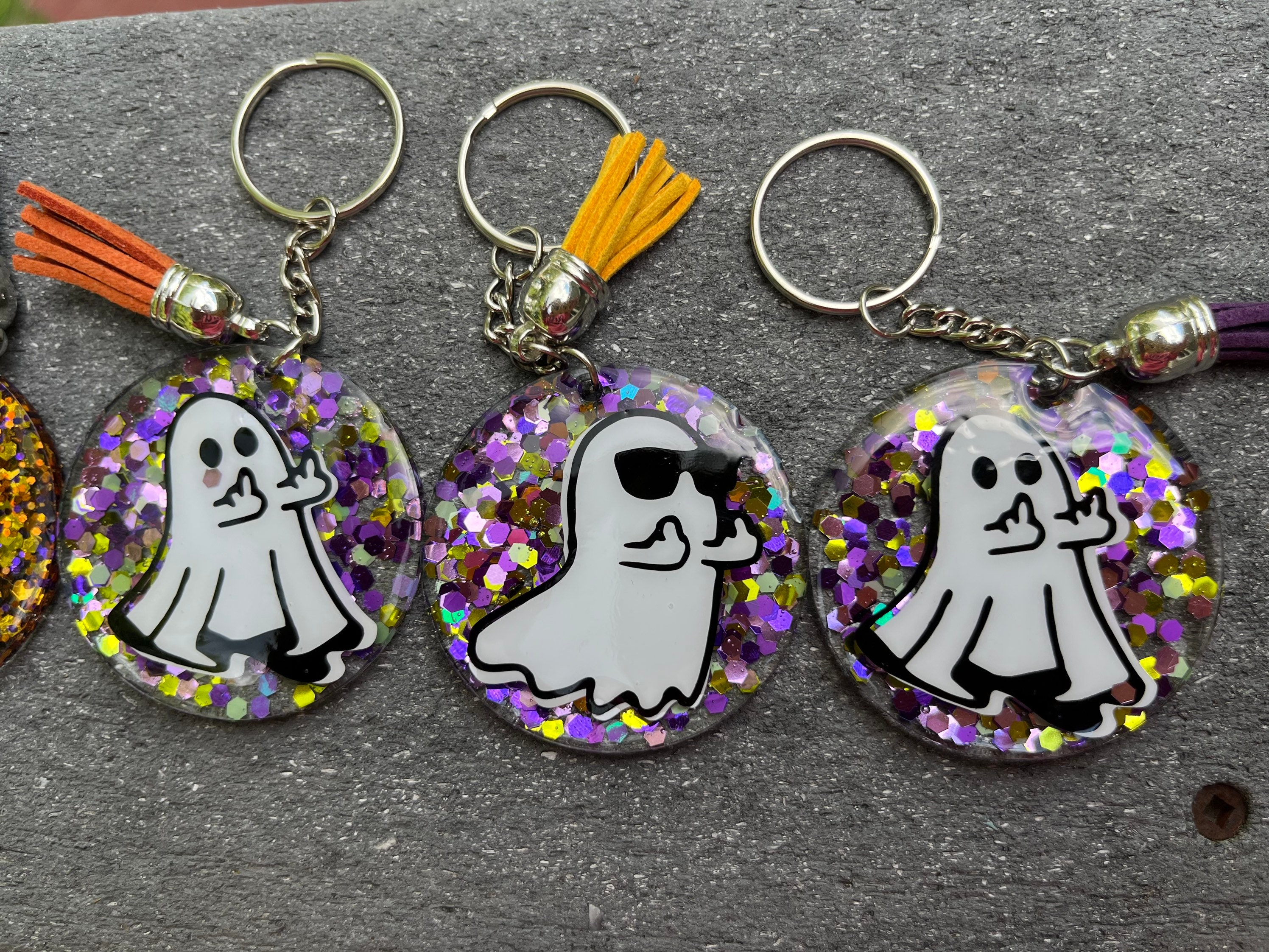 Middle Finger Ghost Keychains - Etsy
