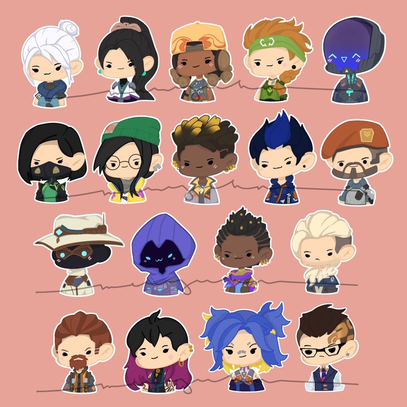 Valorant Sticker Set neon and Chamber new - Etsy UK