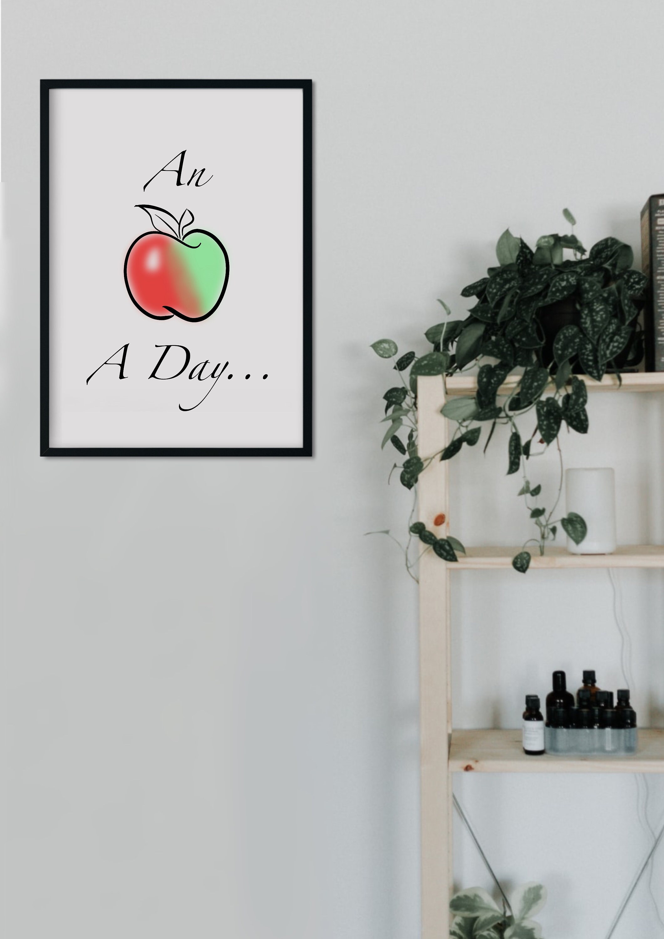 Apple un cartel de día, decoración de la cocina, cartel de Apple ...