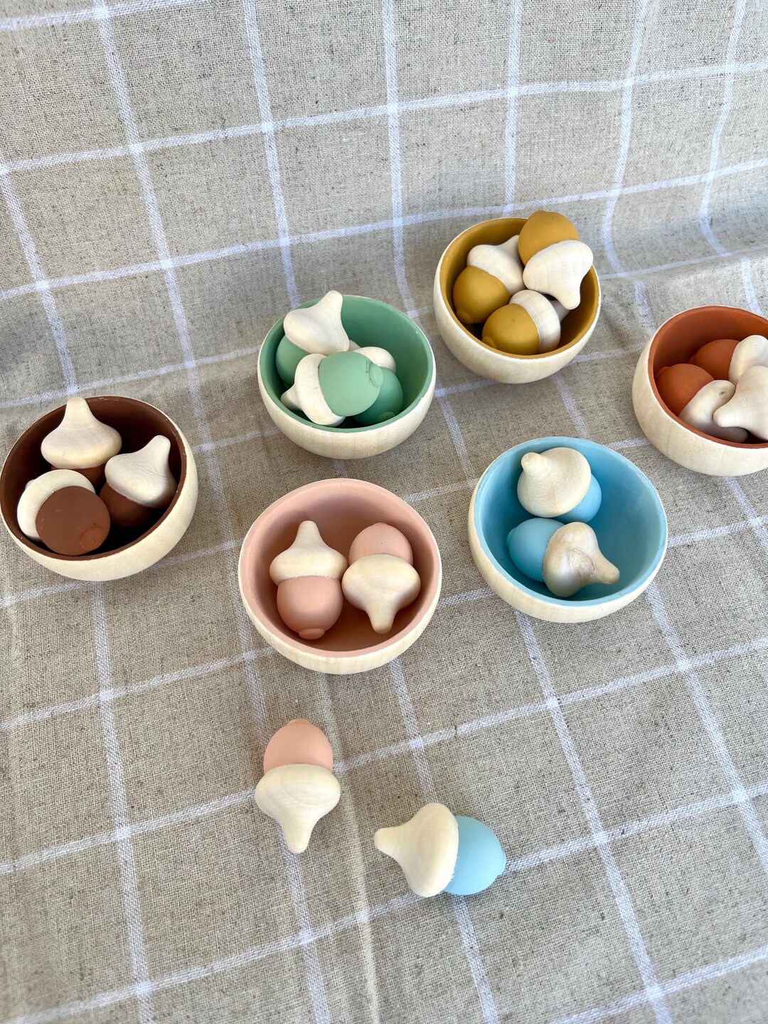 Color Sorting Acorns and Bowls Color Learning Toy Wooden Learning Toys ...