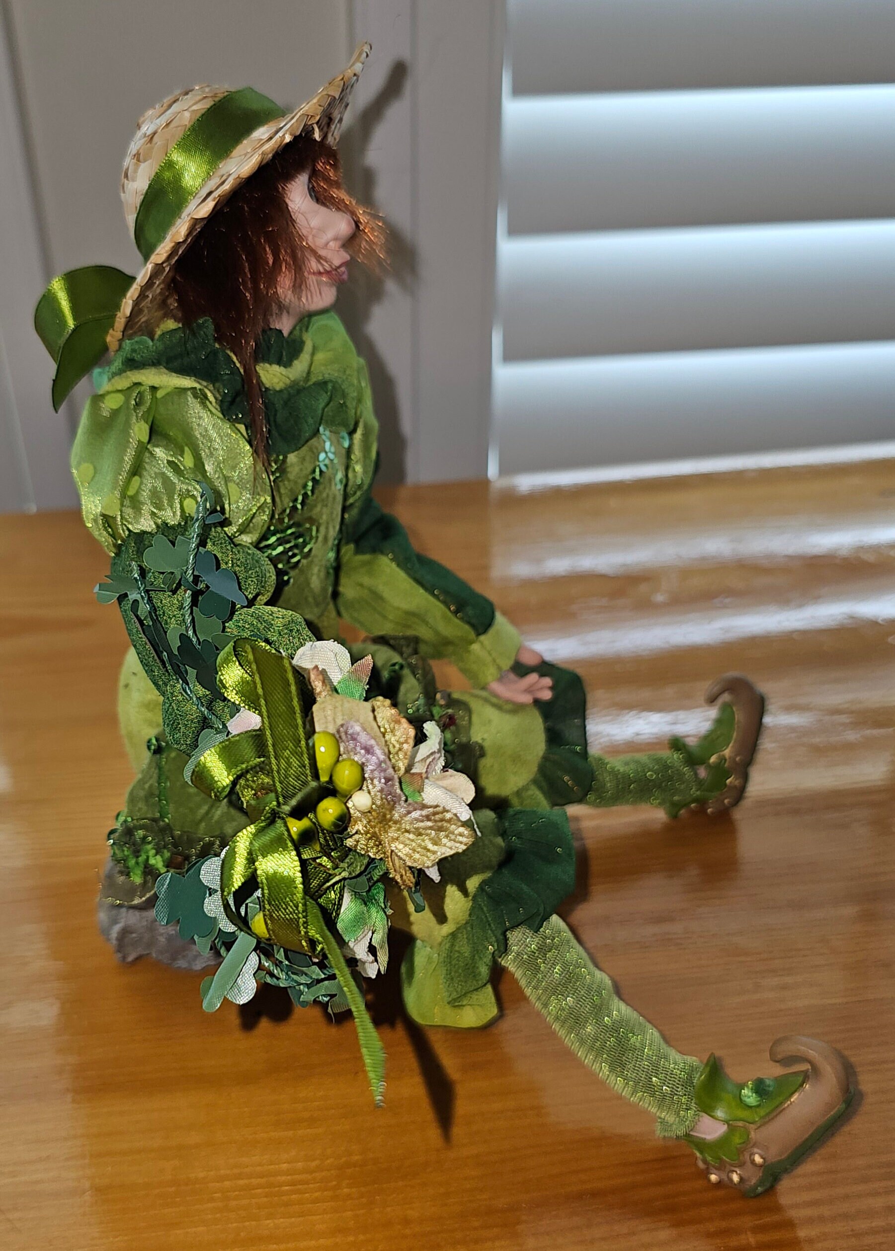 Vintage Irish Girl Elf Celtic Figurine Plastic & Cloth Costume St ...