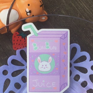 Kawaii Animal Juice Boxes Waterproof Sticker Water Bottle Sticker ...
