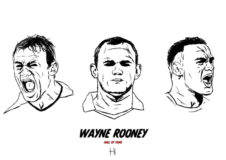 Wayne Rooney - Manchester United Hall of Fame Print Poster Fan Art Man ...