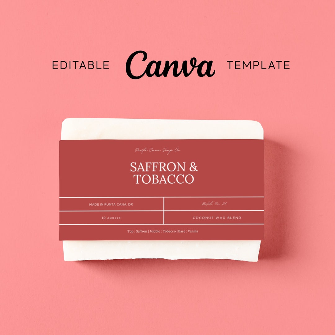 Custom Belly Band Template | Minimalist Soap Label Template | Soap ...