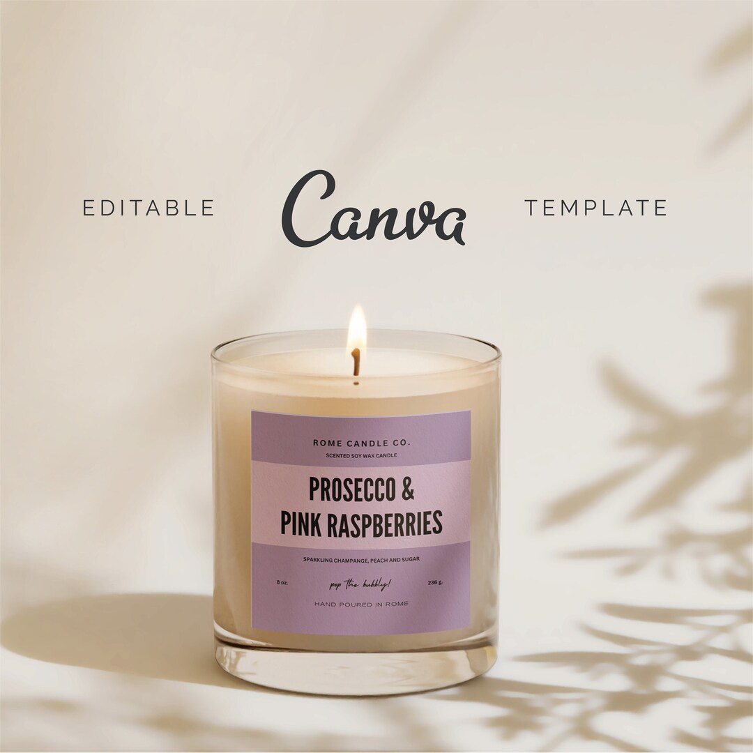 Minimalist Candle Label Template Canva | Canva Product Label | Editable ...