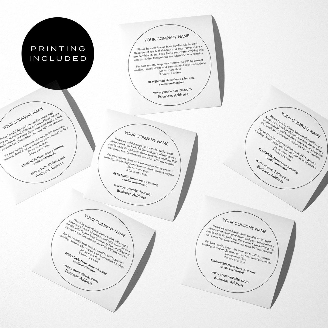 Candle Warning Labels | Sticker Label Template | Sticker Product Label ...