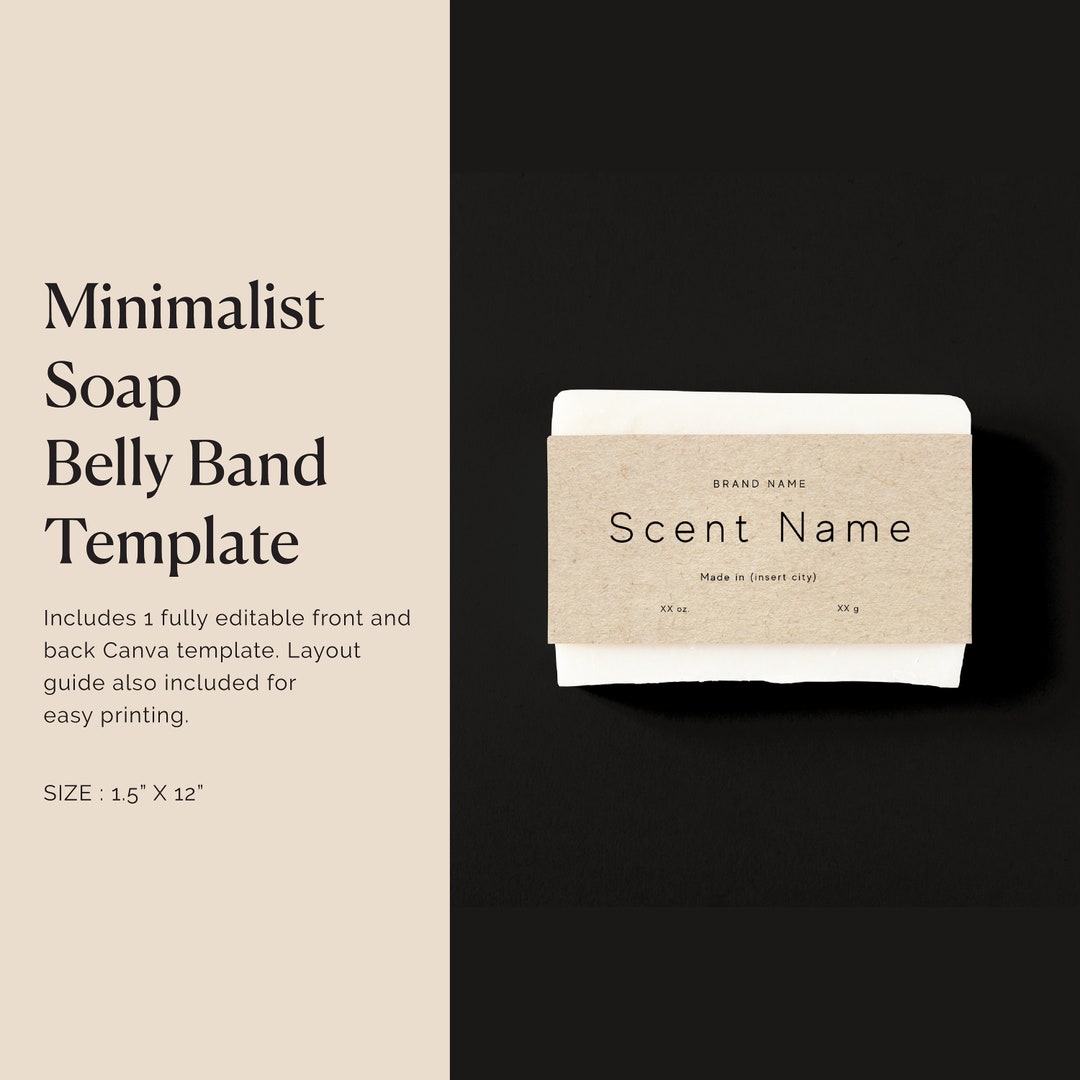 Custom Belly Band | Miminalist Soap Label Template | Printable Soap ...