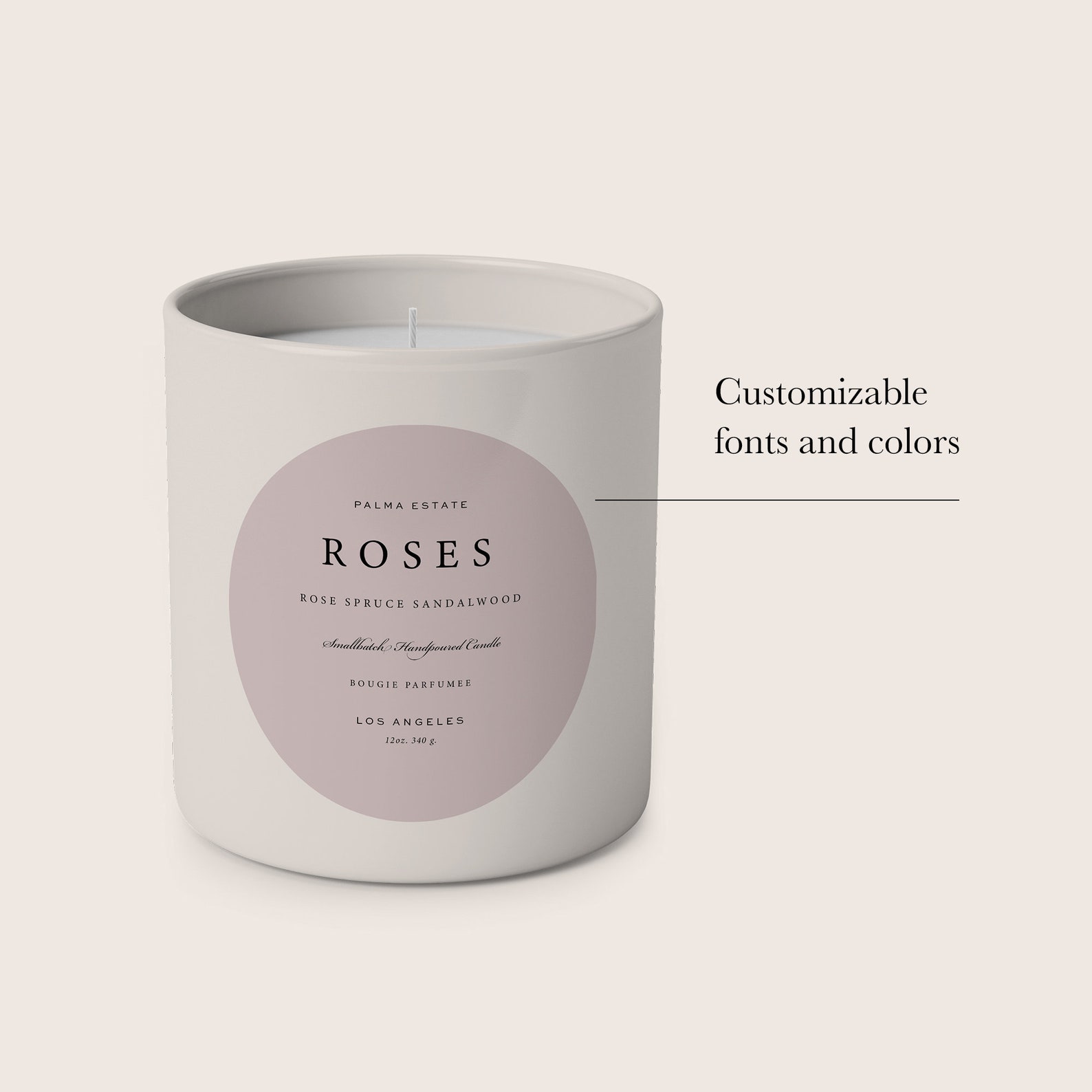 Round Candle Label Melt Label Round Sticker Template | Etsy