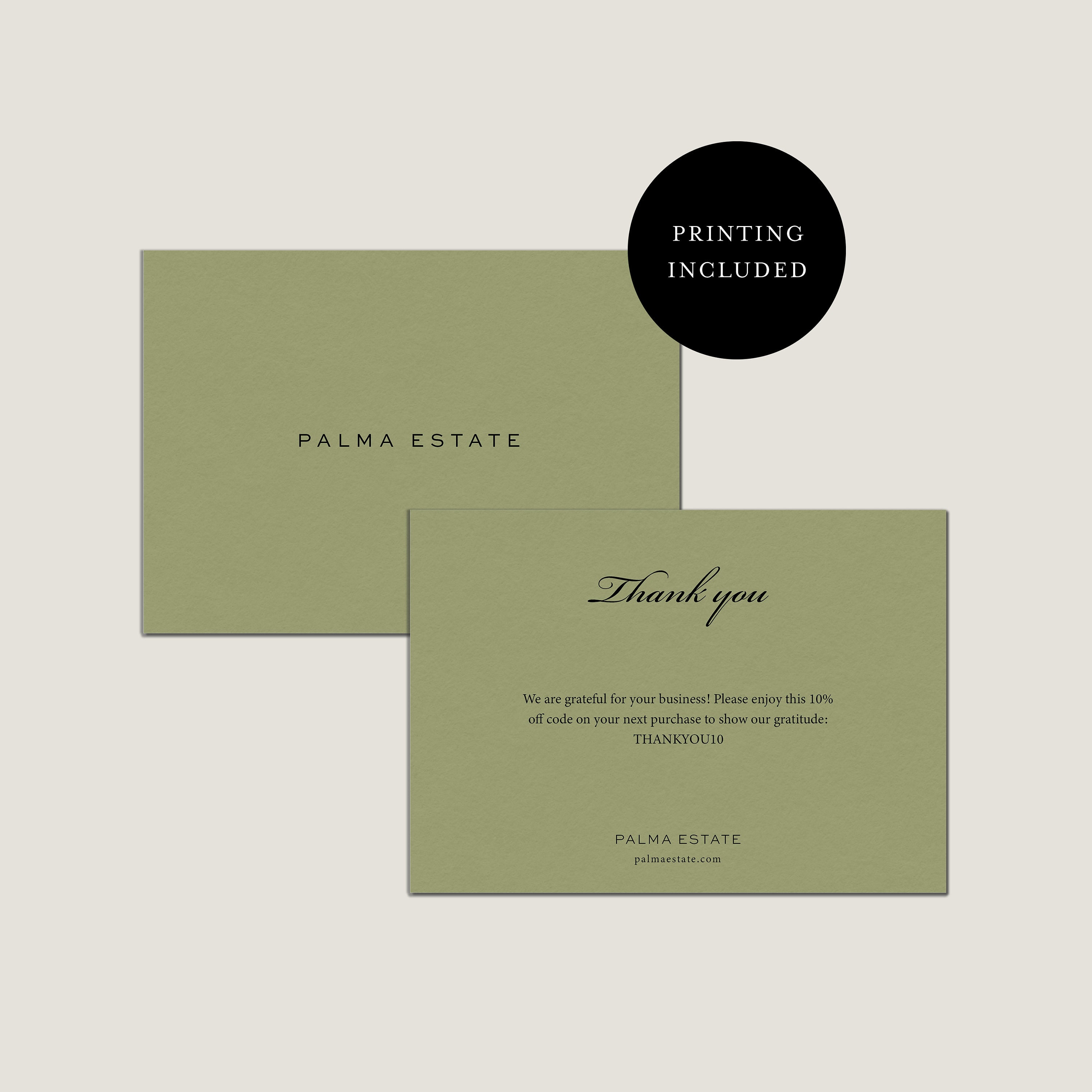 Luxury Thank You Insert Card Printable Luxury Thank You for | Etsy