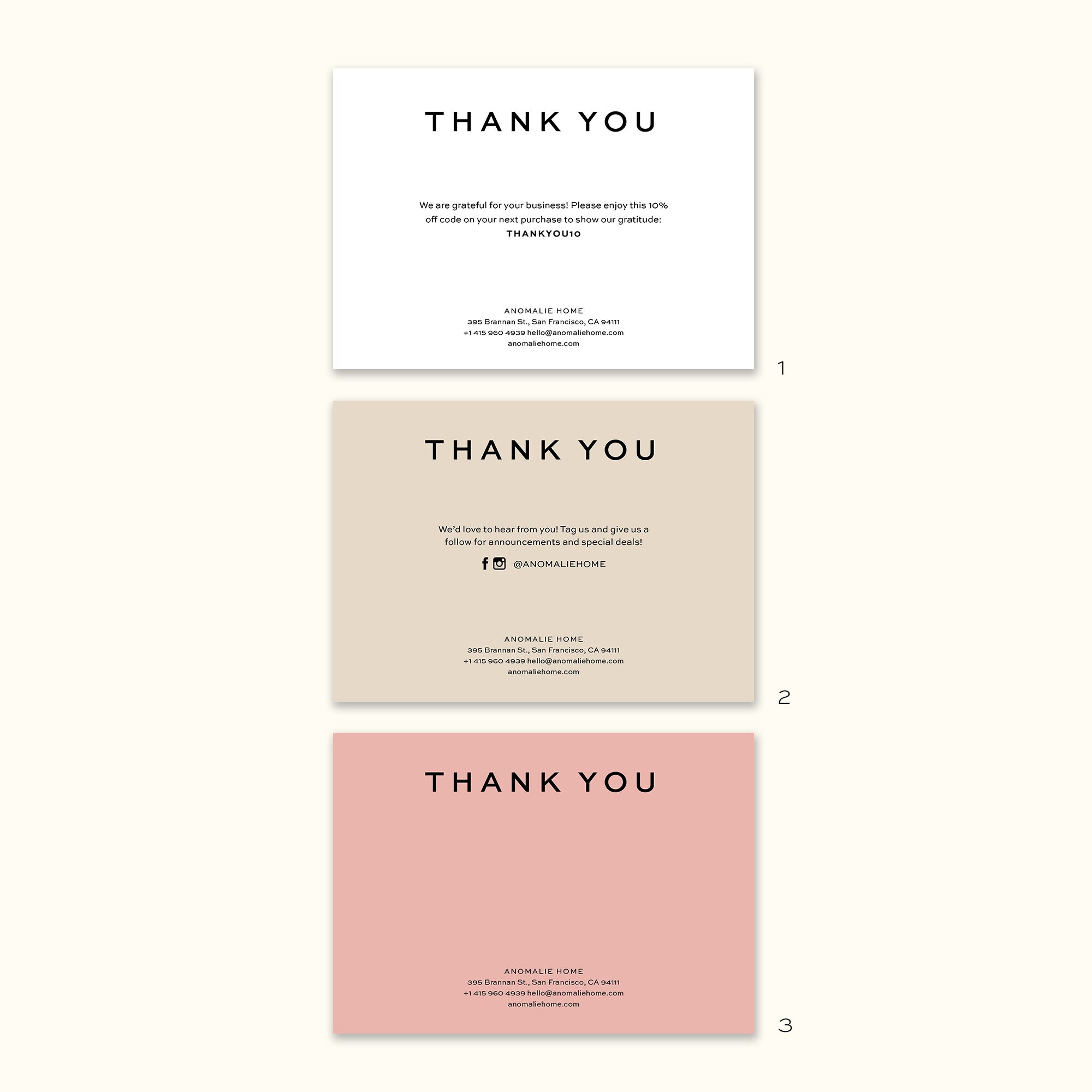 Minimalist Thank You Insert Card Printable Thank You for | Etsy