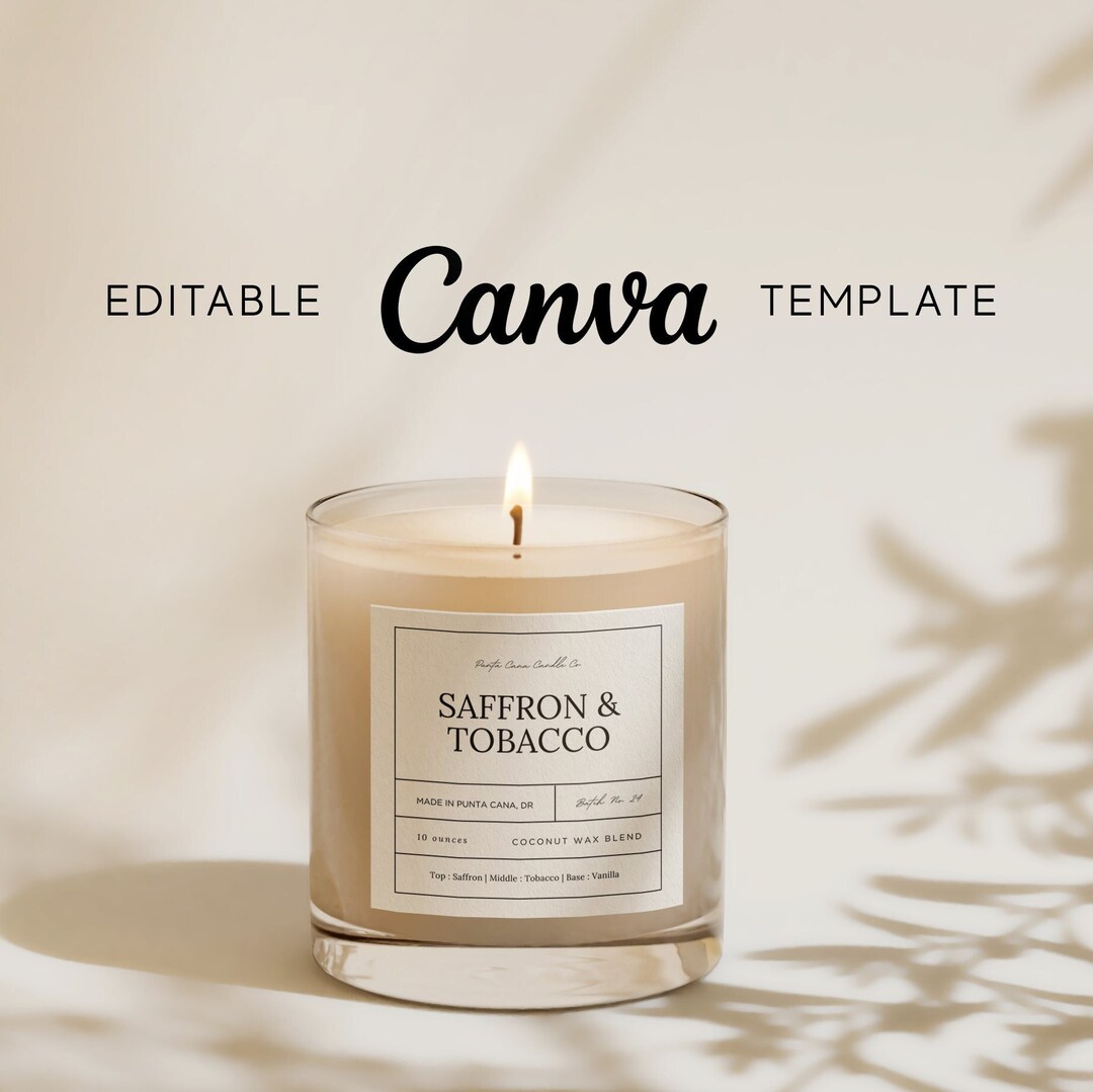 Custom Candle Label Design | Template for Candle Label Editable | Canva ...