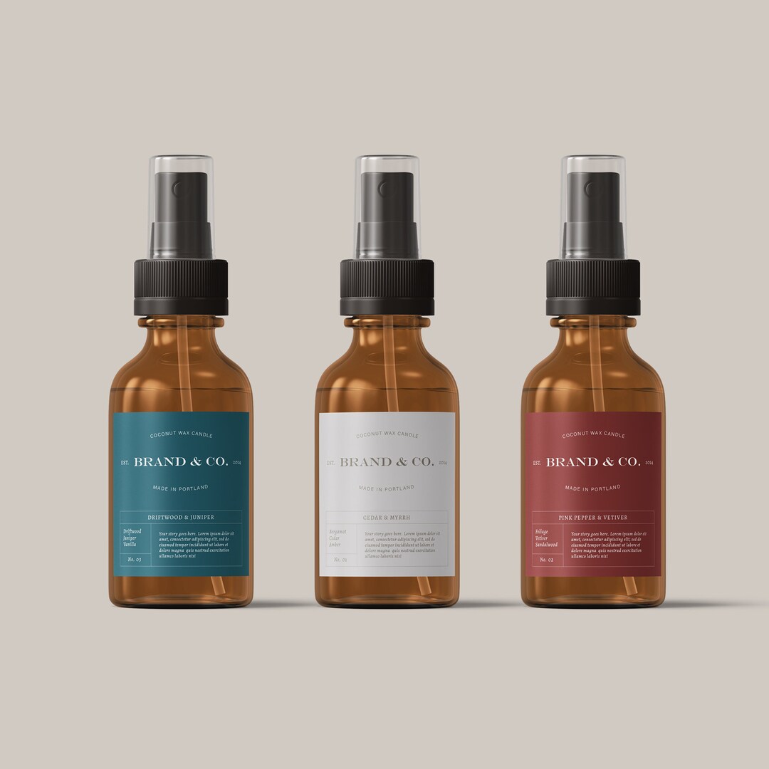 Spray Bottle Label | Body Product Label | Editable Cosmetic Label ...