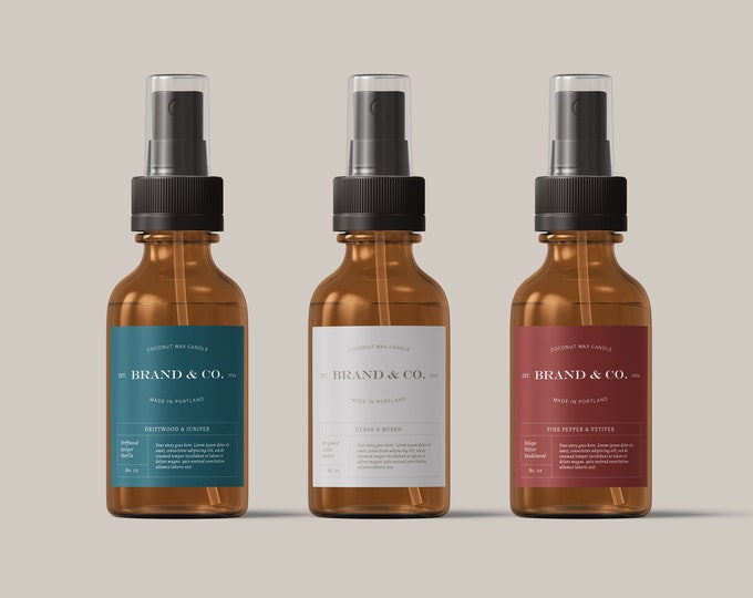 Spray Bottle Label | Body Product Label | Editable Cosmetic Label ...